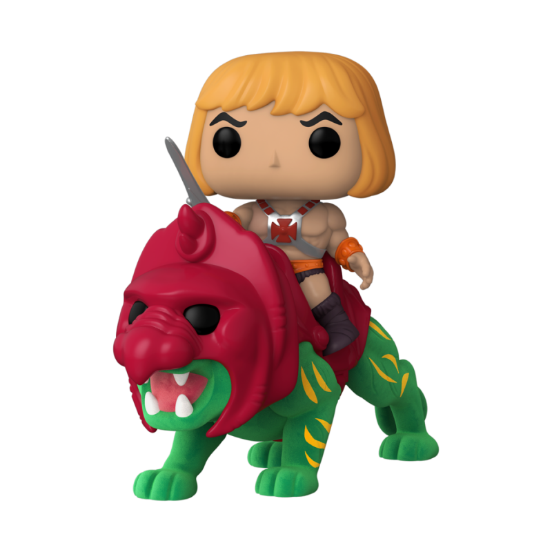 Funko POP! Ride DLX: MOTU- He-Man on BC(Flocked) (Special Edition) 84